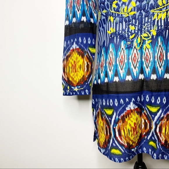 Vintage | Tops | Simi Bohemian Embroidered Patterned Tunic Dress Sm ...